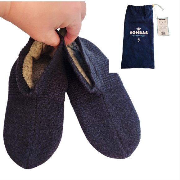 Bombas | Shoes | New Bombas Non Slip Gripper Slipper Navy Merino Wool ...